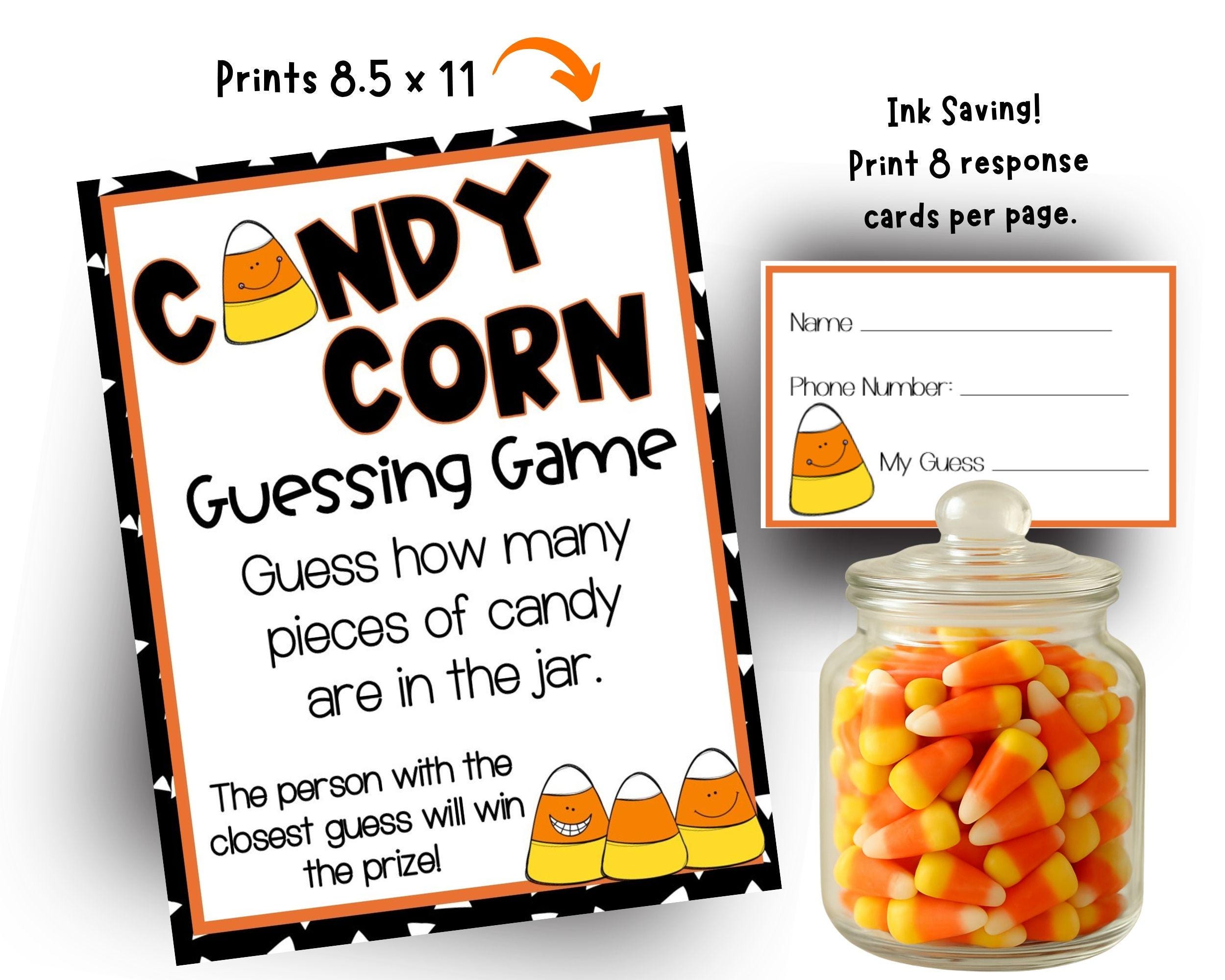 Candy Corn Guessing Game Sign, Printable Fall Party Game (digital ...