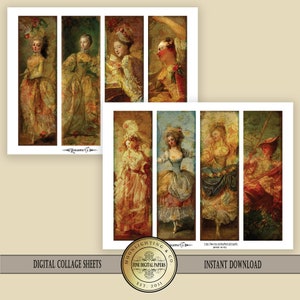 French Bookmarks Printable Digital Collage Sheet Printable Download ...