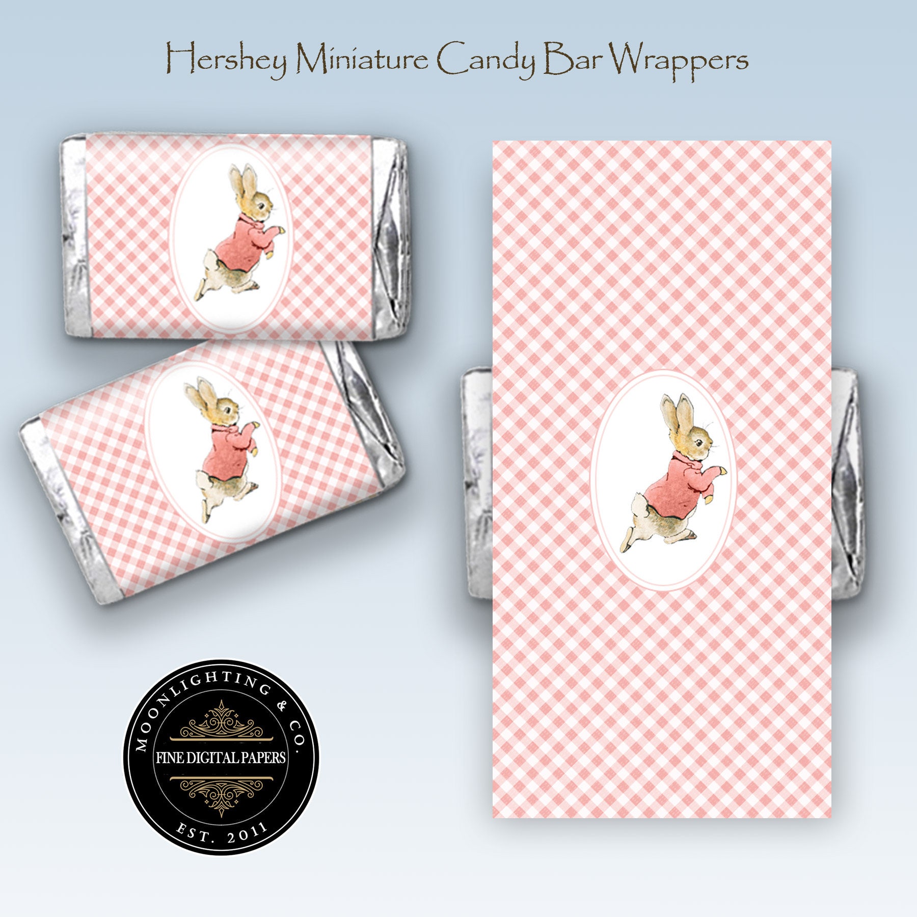 Peter Rabbit Pink Candy Bar Wrapper Printable Birthday Pink - Etsy