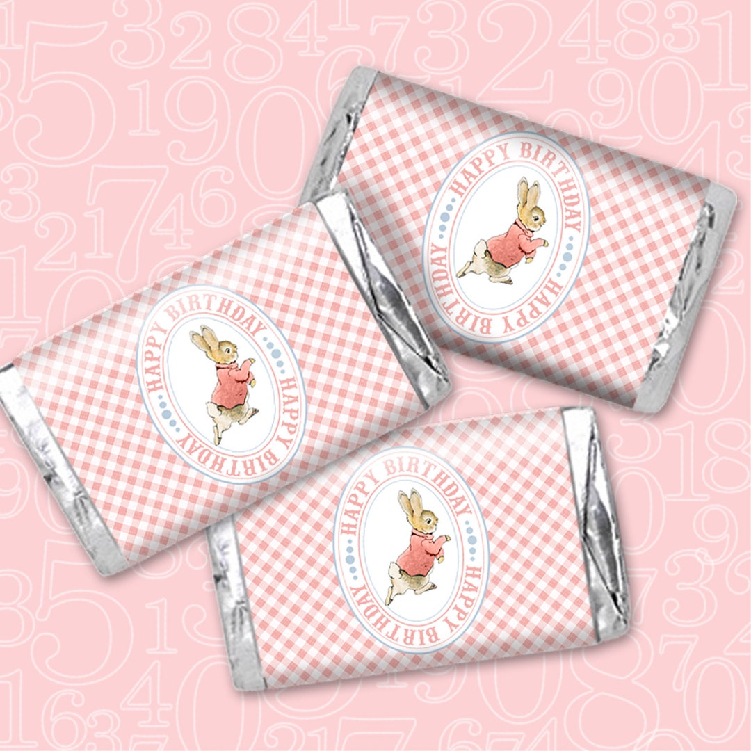 BIRTHDAY PETER RABBIT Candy Bar Wrapper Party Hershey Miniature ...