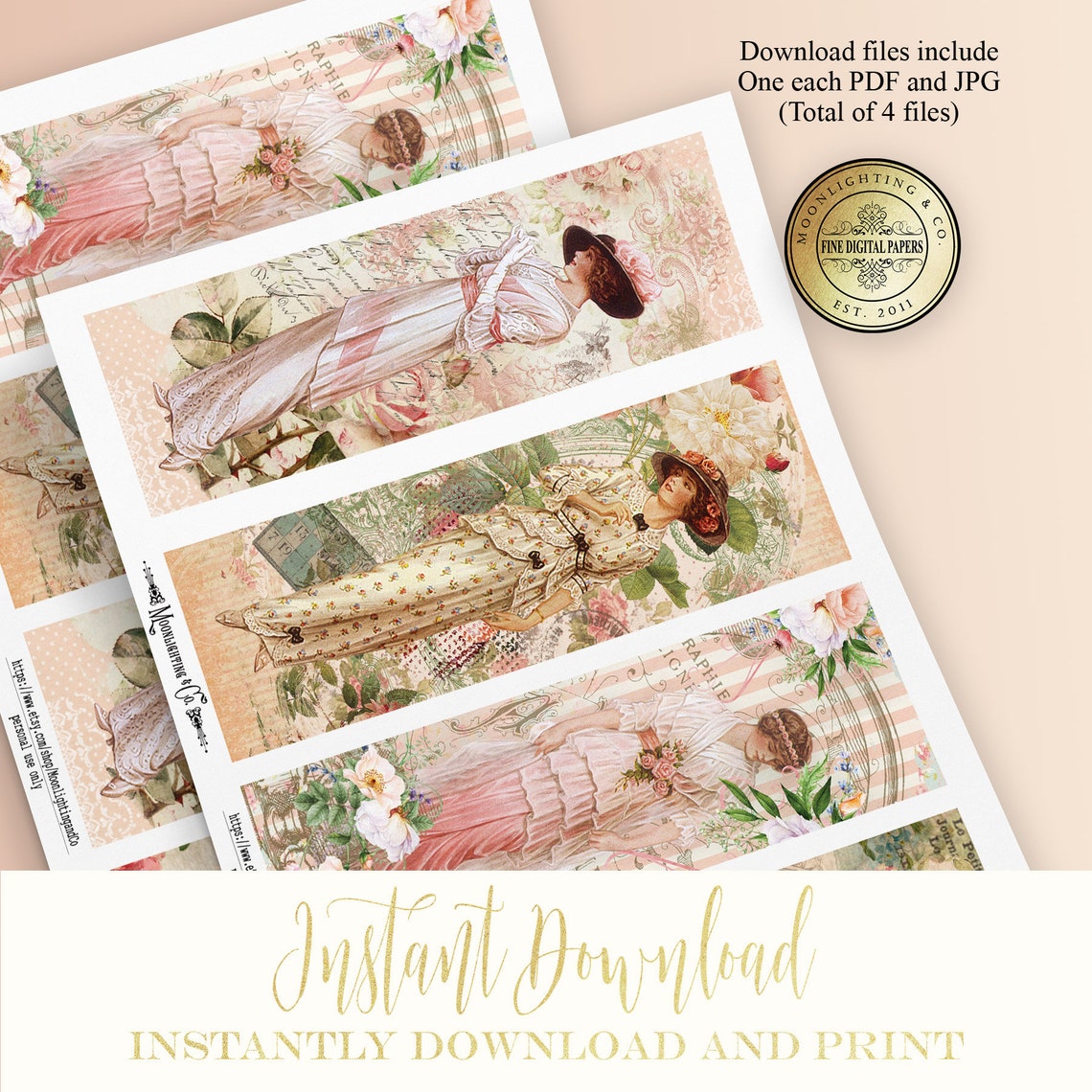 Victorian Edwardian Ladies Shabby Chic Bookmark Vintage - Etsy