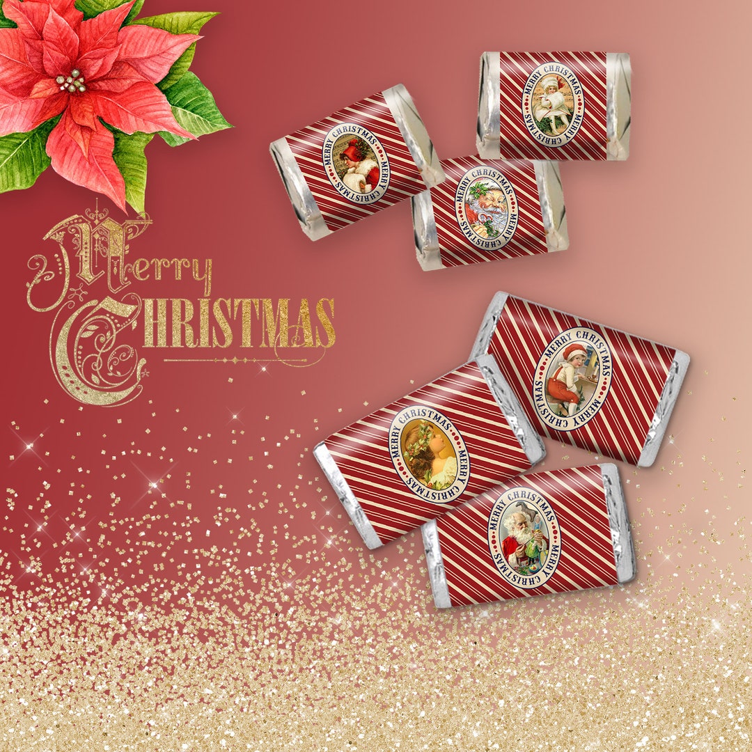 Christmas Candy Bar Wrapper Christmas Candy Wrapper Hershey Miniature ...