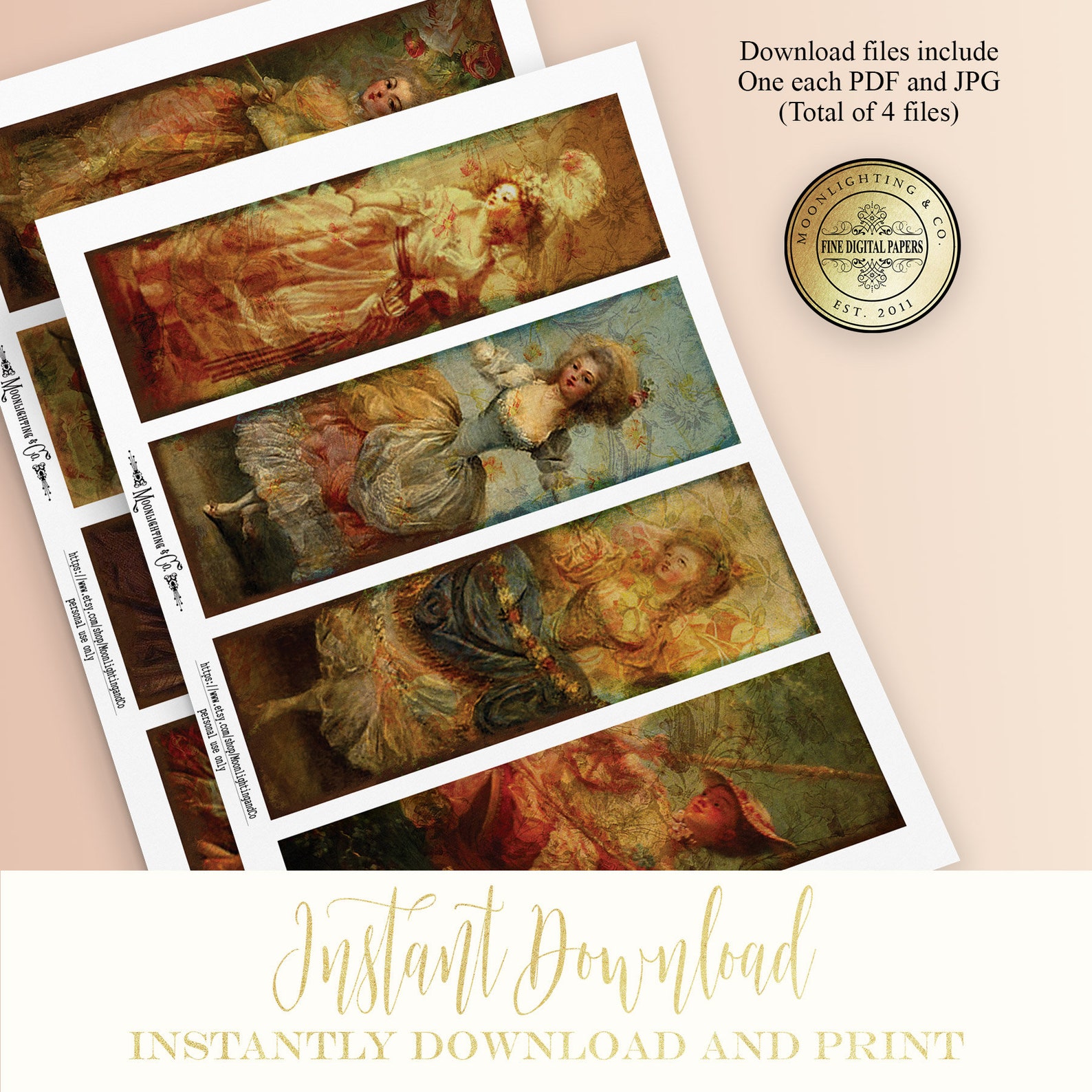 French Bookmarks Printable Digital Collage Sheet Printable - Etsy