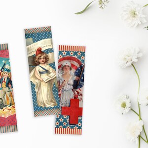 Independence Day Bookmarks, Patriotic, Printable, Vintage, Digital ...