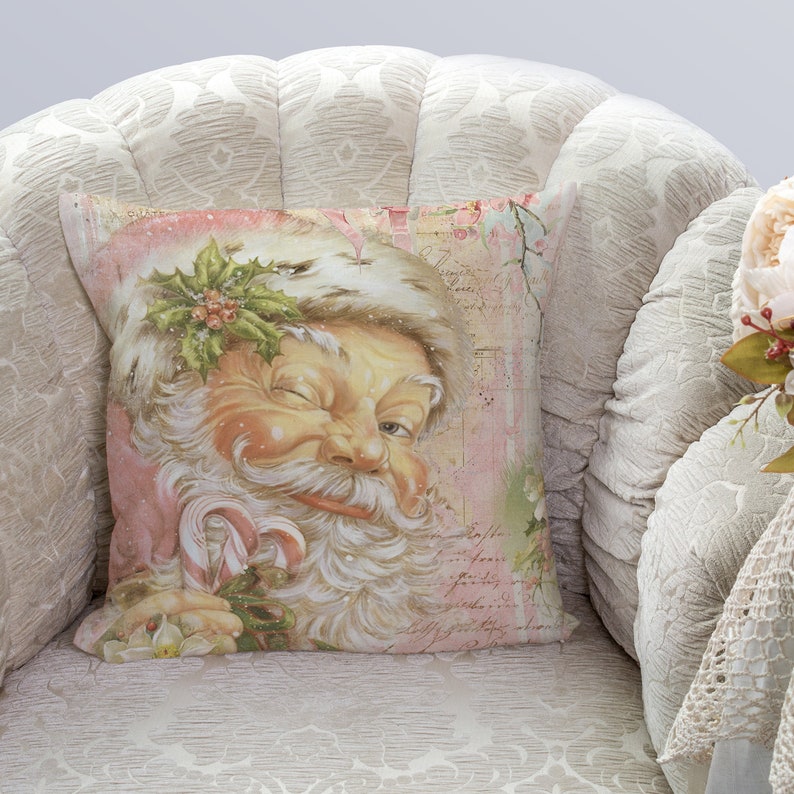 Pink Vintage Santa Claus Shabby Chic Winking Santa Instant - Etsy