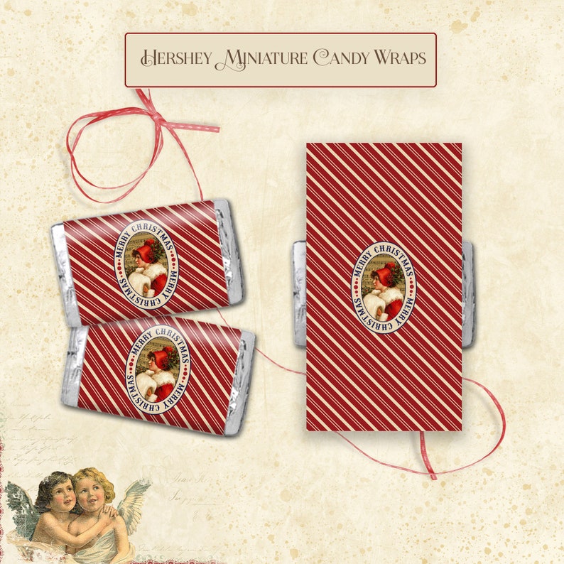 Christmas Candy Bar Wrapper Christmas Candy Wrapper Hershey Miniature ...