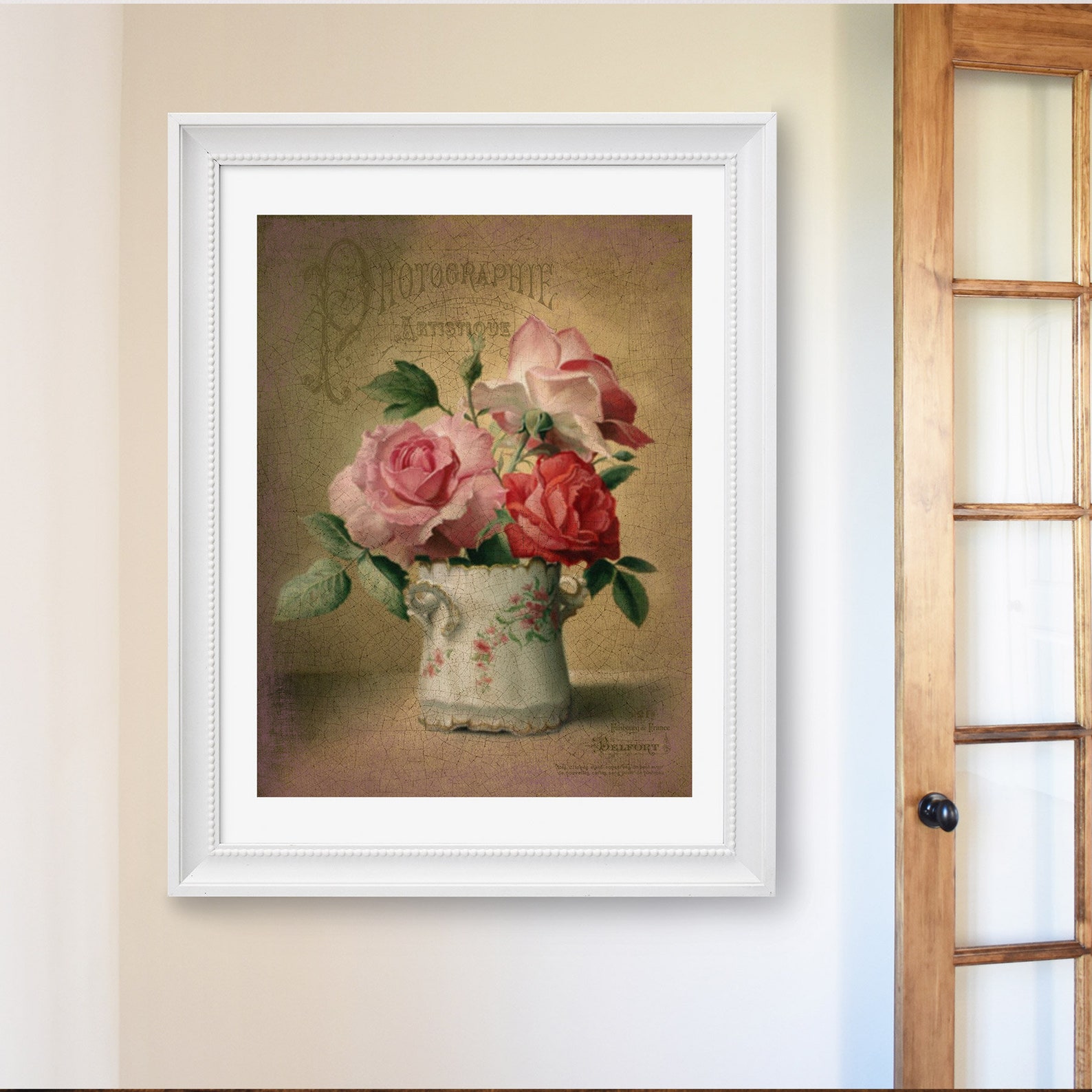 Shabby Chic Roses Vintage Printable Digital Frameable - Etsy
