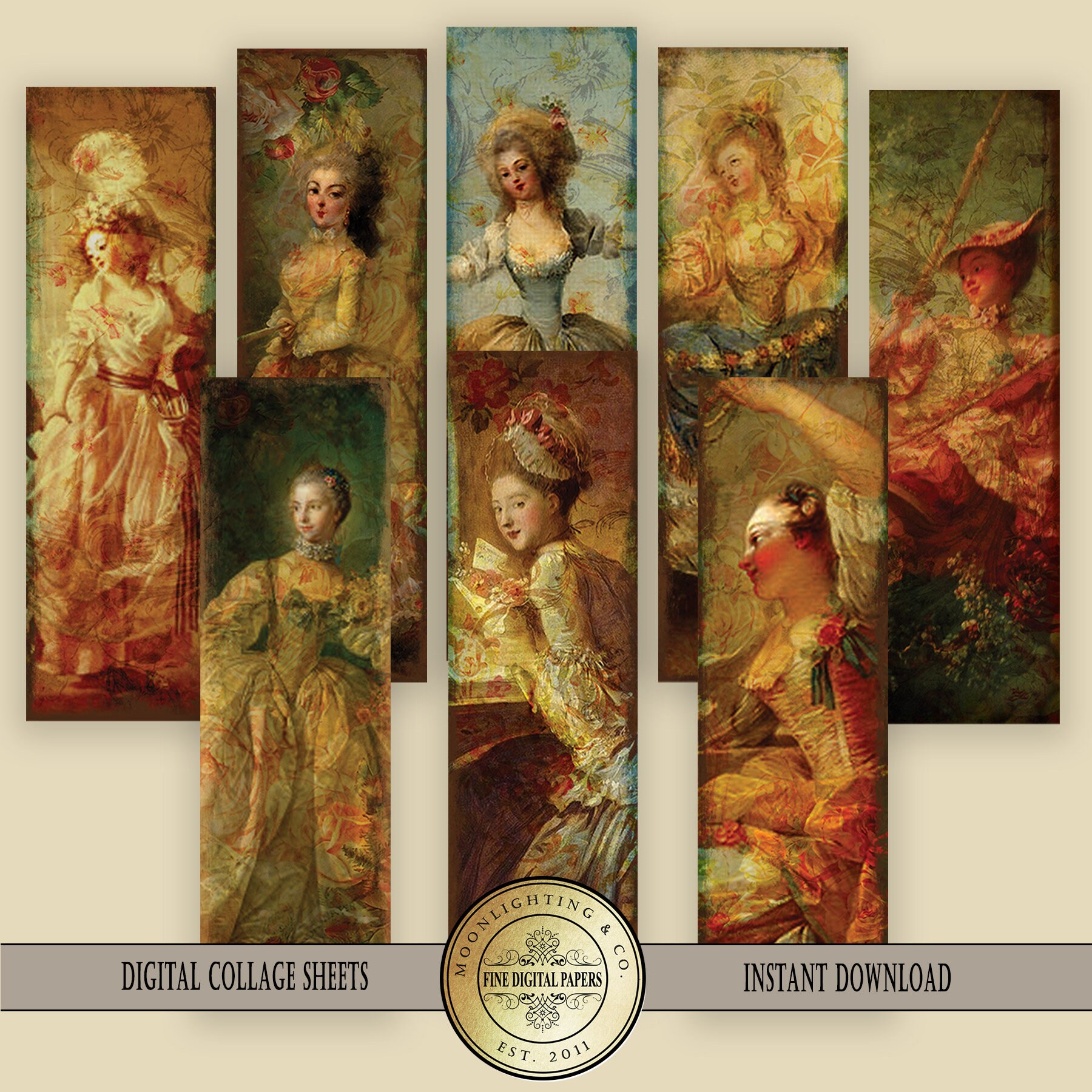 French Bookmarks Printable Digital Collage Sheet Printable - Etsy