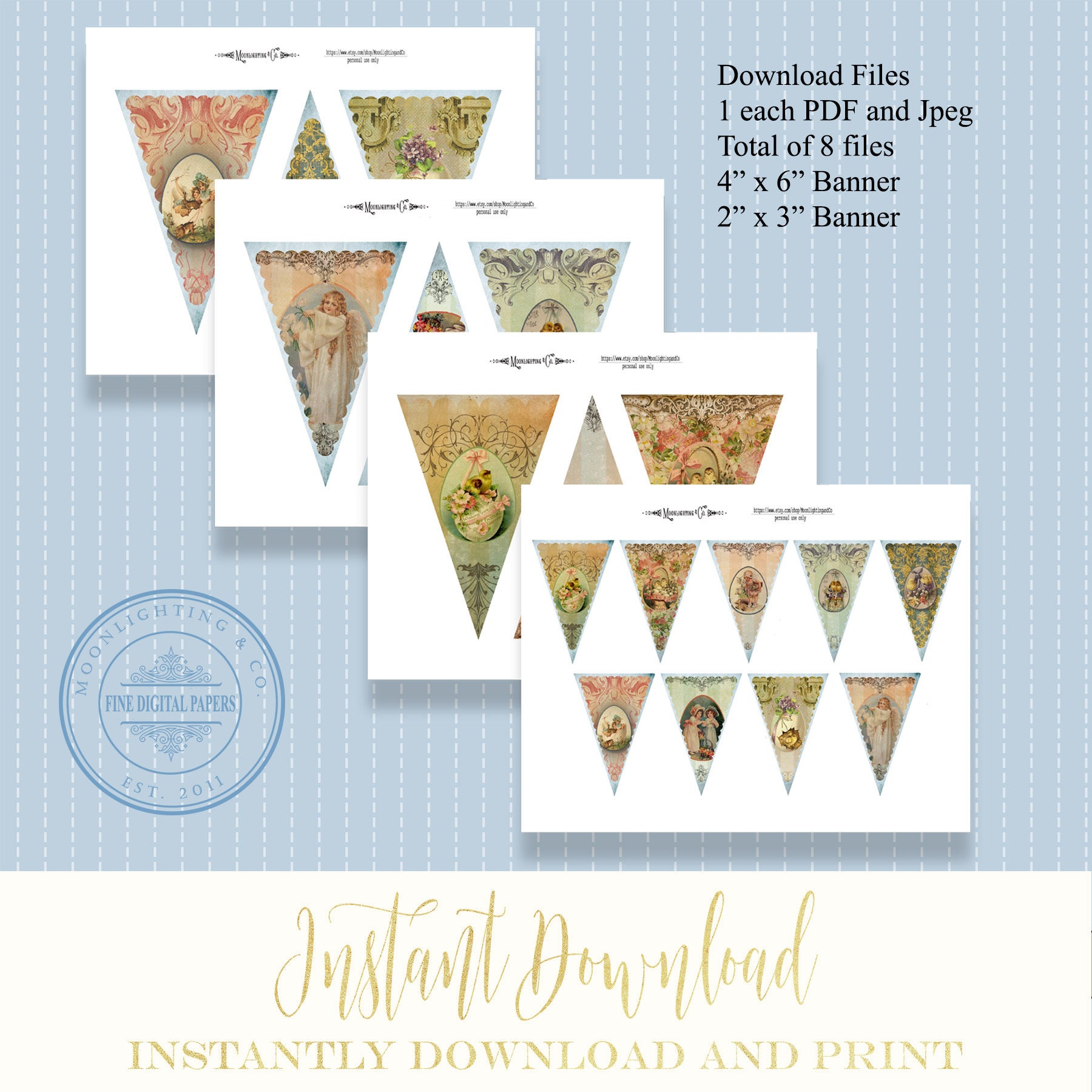 EASTER EGG BANNER Printable Party Bunting Pennants Garland Flags ...