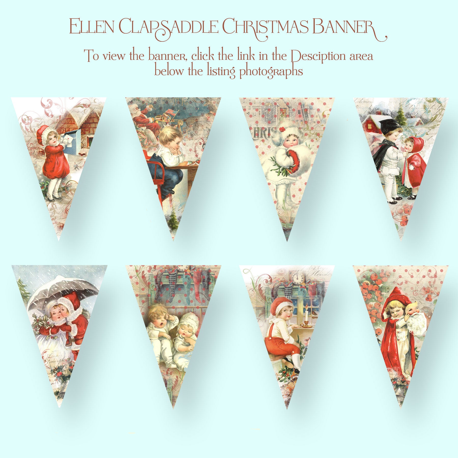 Victorian Christmas Tags, Printable, Christmas, Ellen Clapsaddle ...