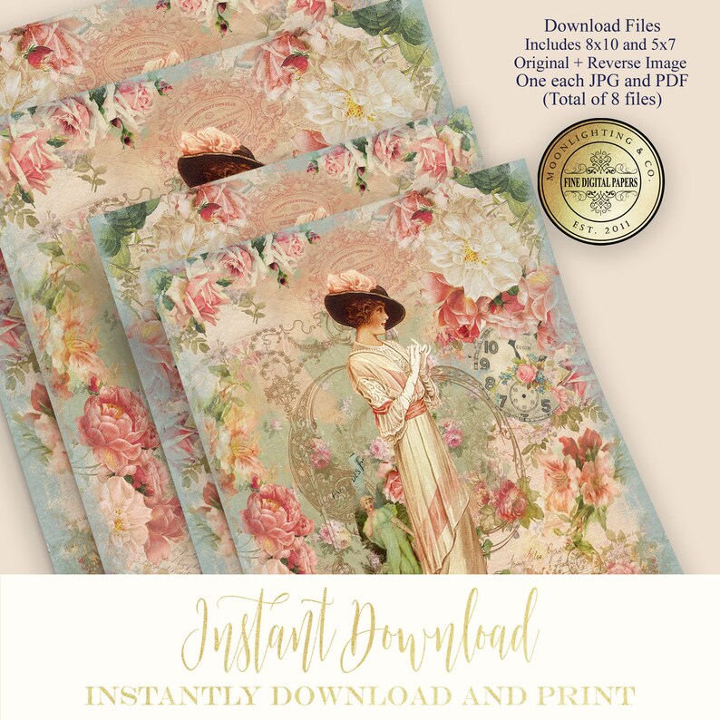 Victorian Edwardian Lady Shabby Chic Pink Lady Romantic - Etsy