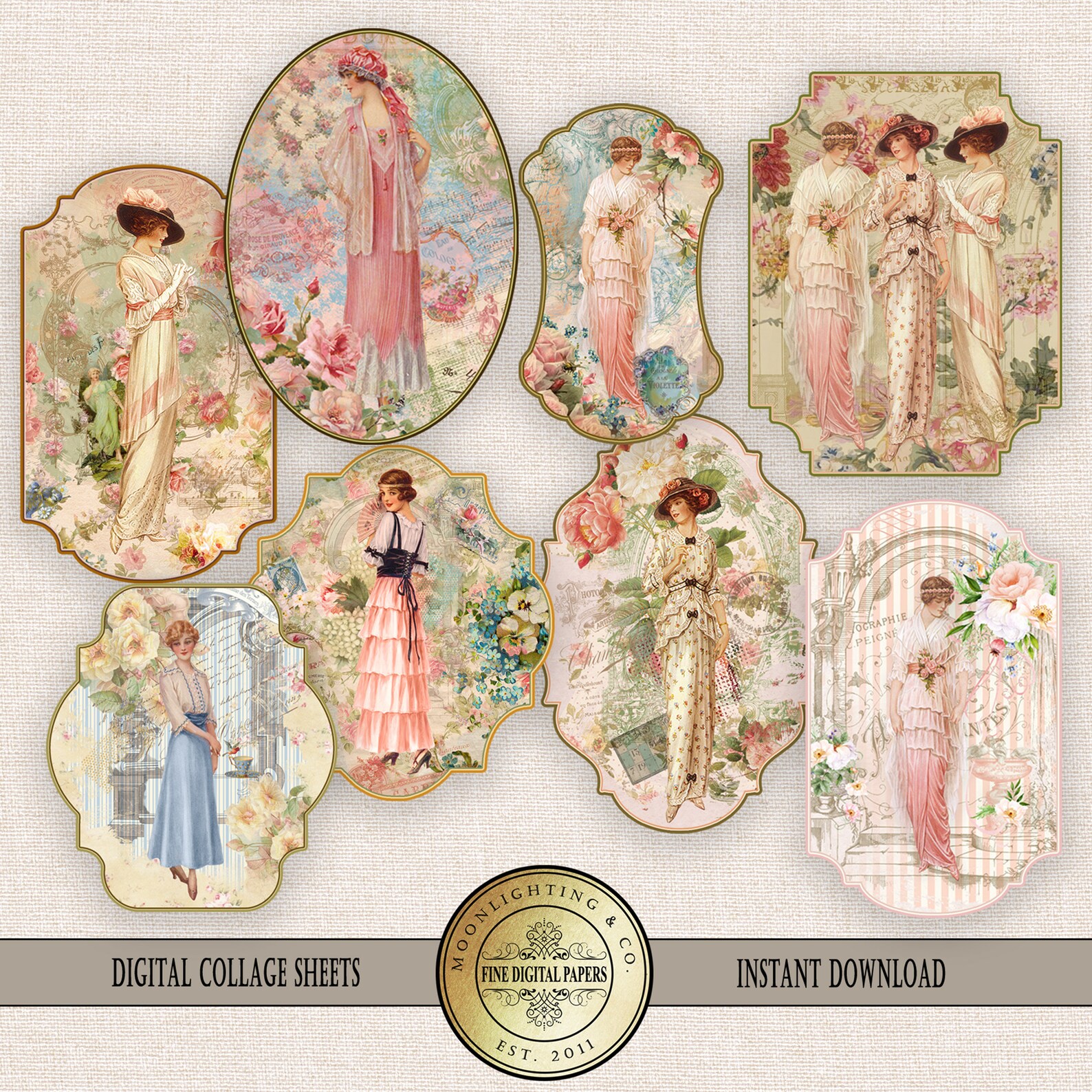 Victorian Edwardian Vintage Cottagecore Shabby Chic Tags - Etsy