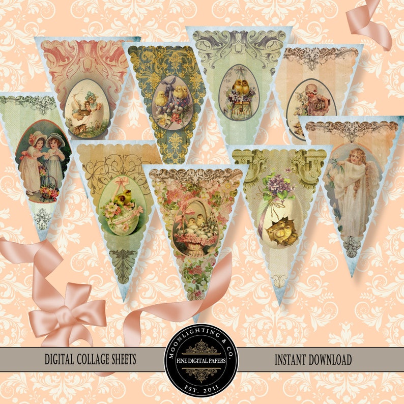 EASTER EGG BANNER Printable Party Bunting Pennants Garland Flags ...