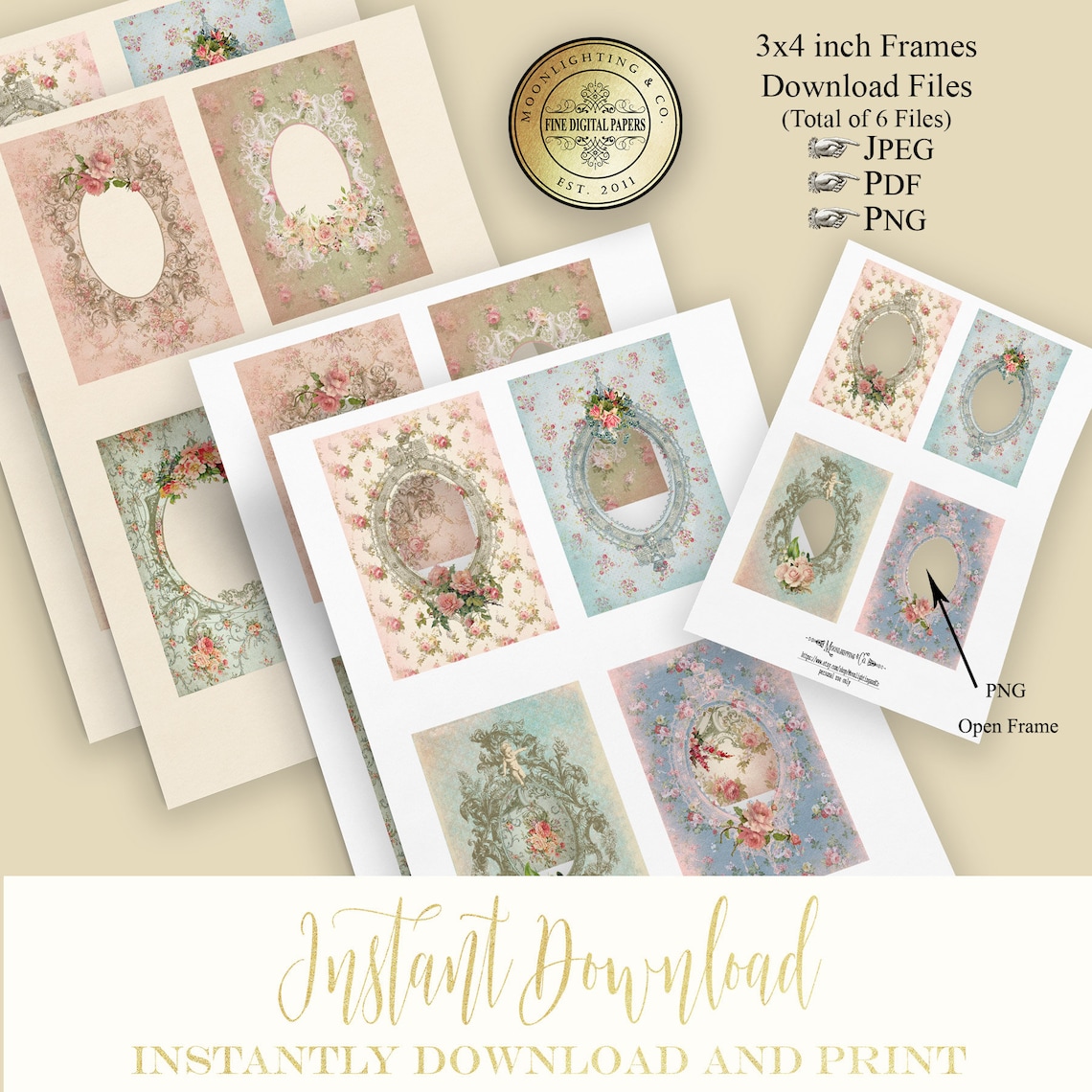 Shabby Chic Frames Victorian Cottagecore Vintage Photo - Etsy