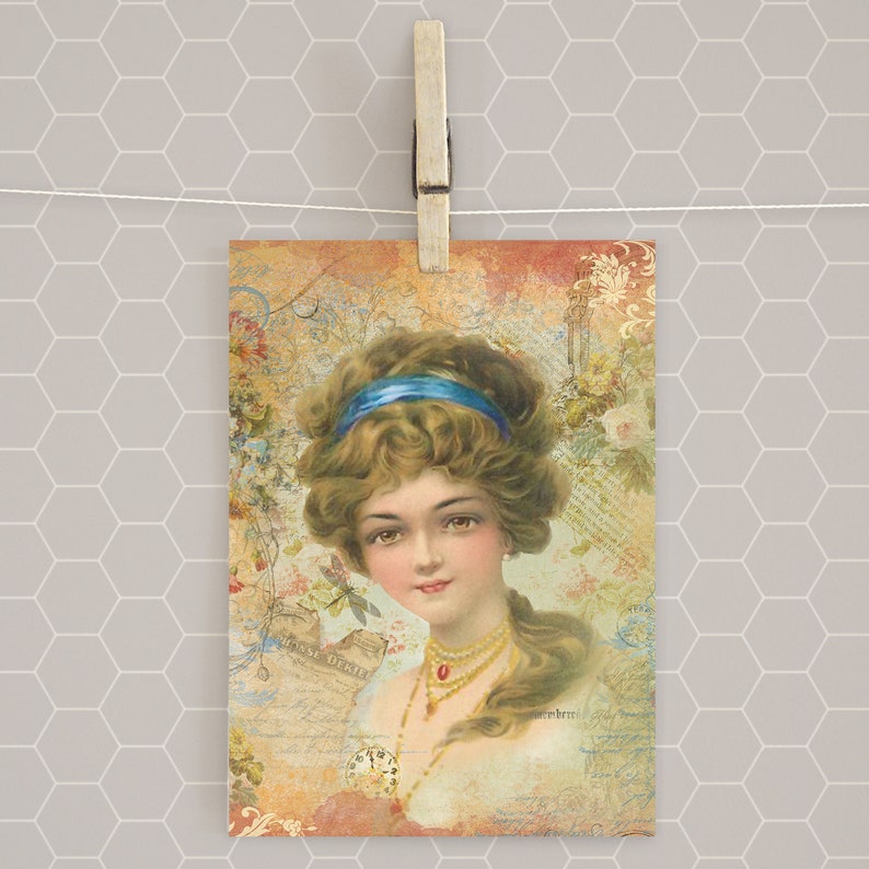 Victorian Edwardian Lady Shabby Chic Vintage Instant - Etsy