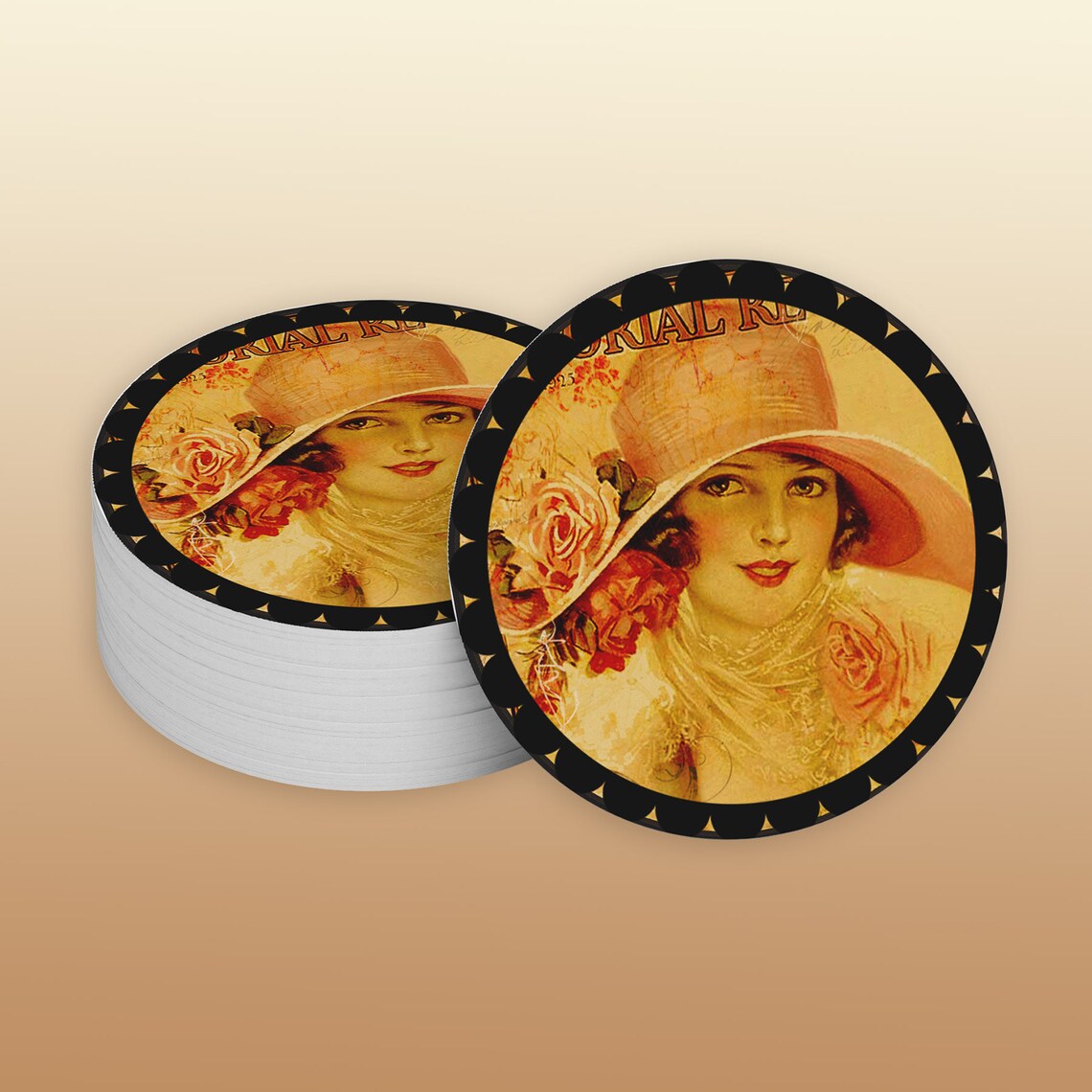 Art Deco Tags Printable Stickers Digital Collage Sheet Hang - Etsy