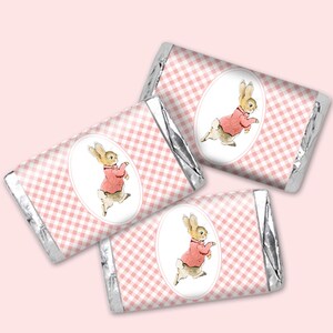 Peter Rabbit Pink Candy Bar Wrapper Printable Birthday Pink Shower ...