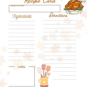 Thanksgiving Meal Planner | Printable Holiday Dinner Organizer (digital ...