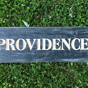 PROVIDENCE Sign / Rustic City Sign / Wall Decor / TN / RI / Chalk Paint ...