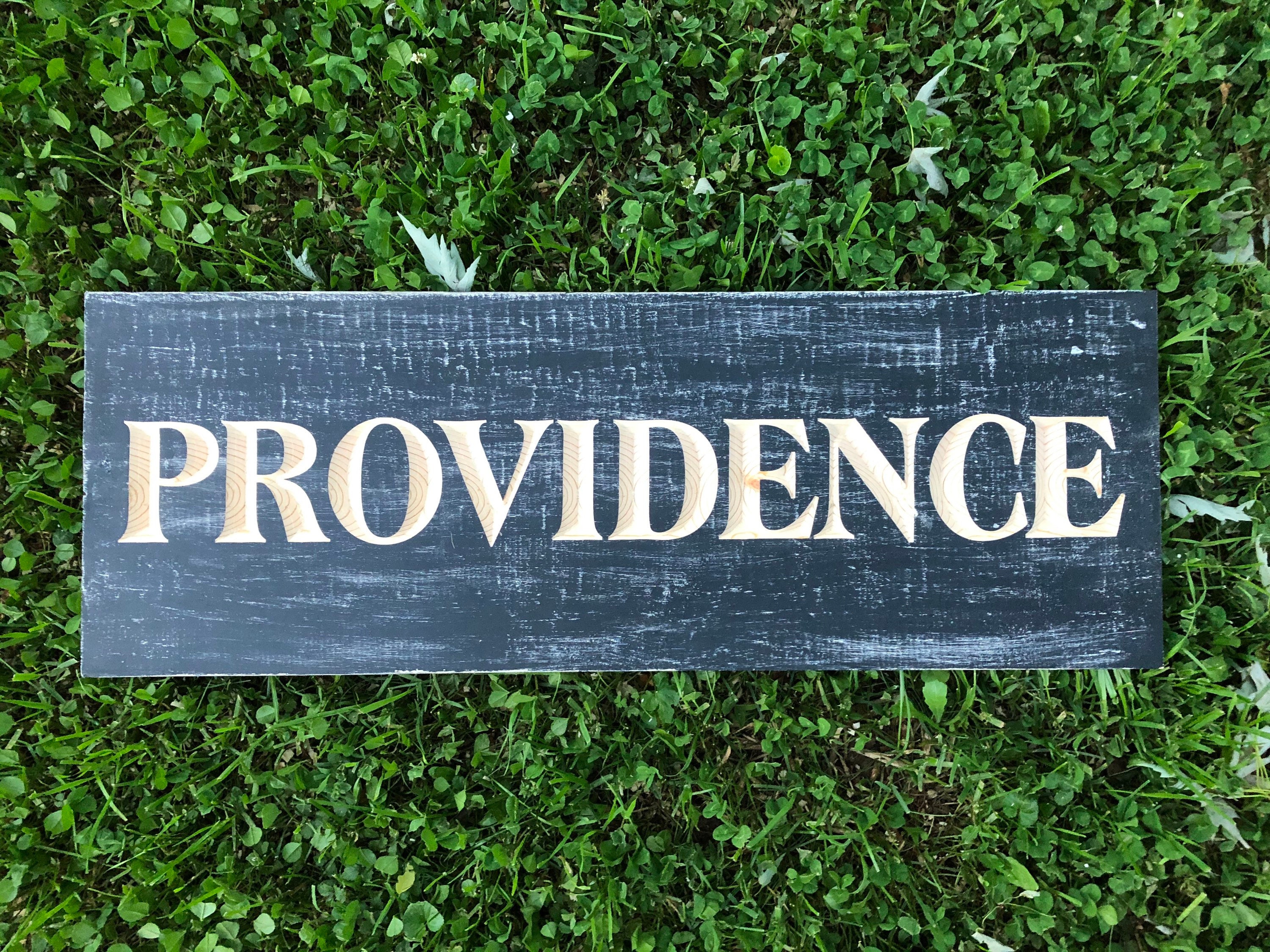 Rustic Providence Sign: Carved Pine, Chalk Paint Decor - Etsy