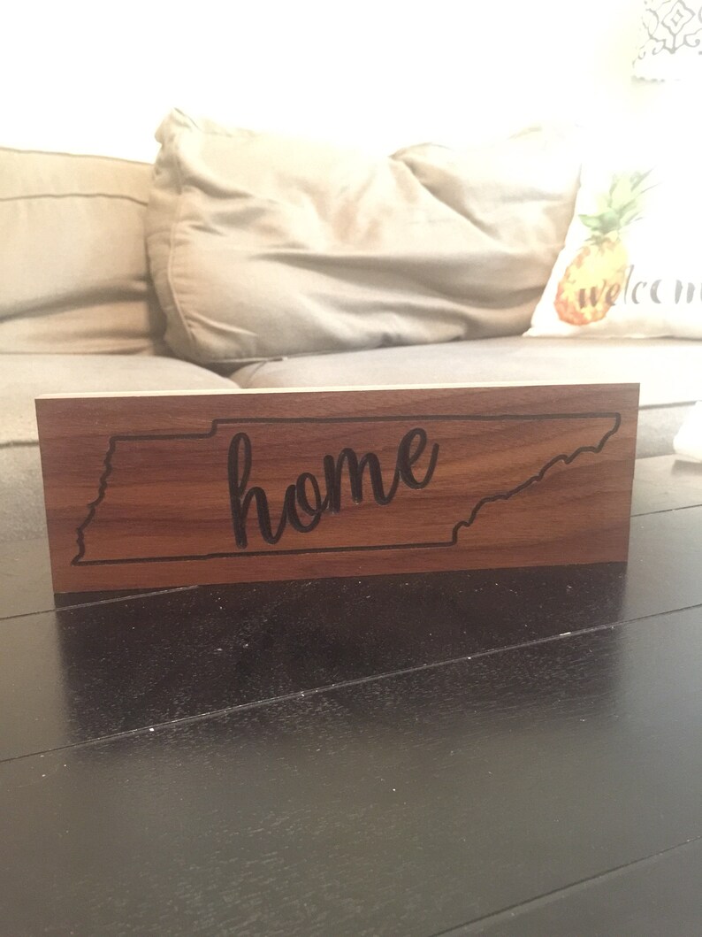 Tennessee "home" Wooden Sign - Custom Color Choices - Walnut ...