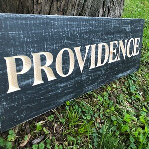 PROVIDENCE Sign / Rustic City Sign / Wall Decor / TN / RI / Chalk Paint ...