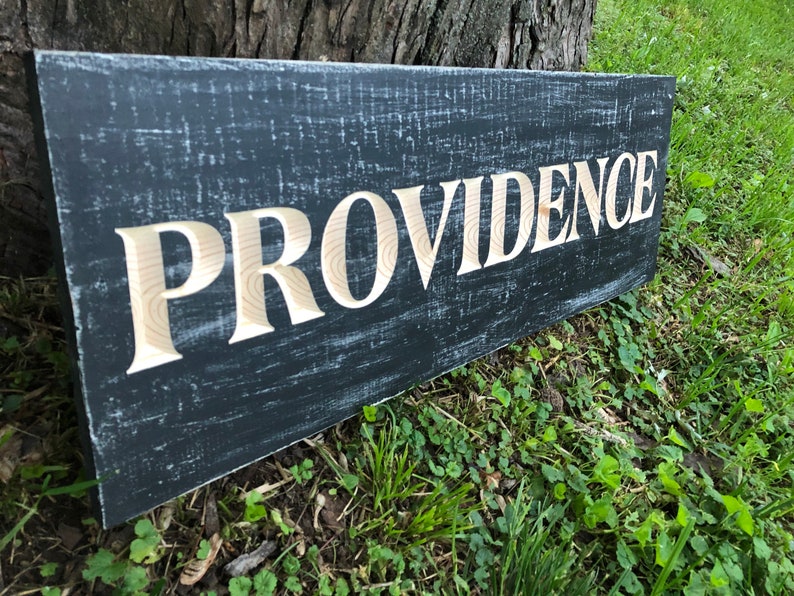 PROVIDENCE Sign / Rustic City Sign / Wall Decor / TN / RI / - Etsy