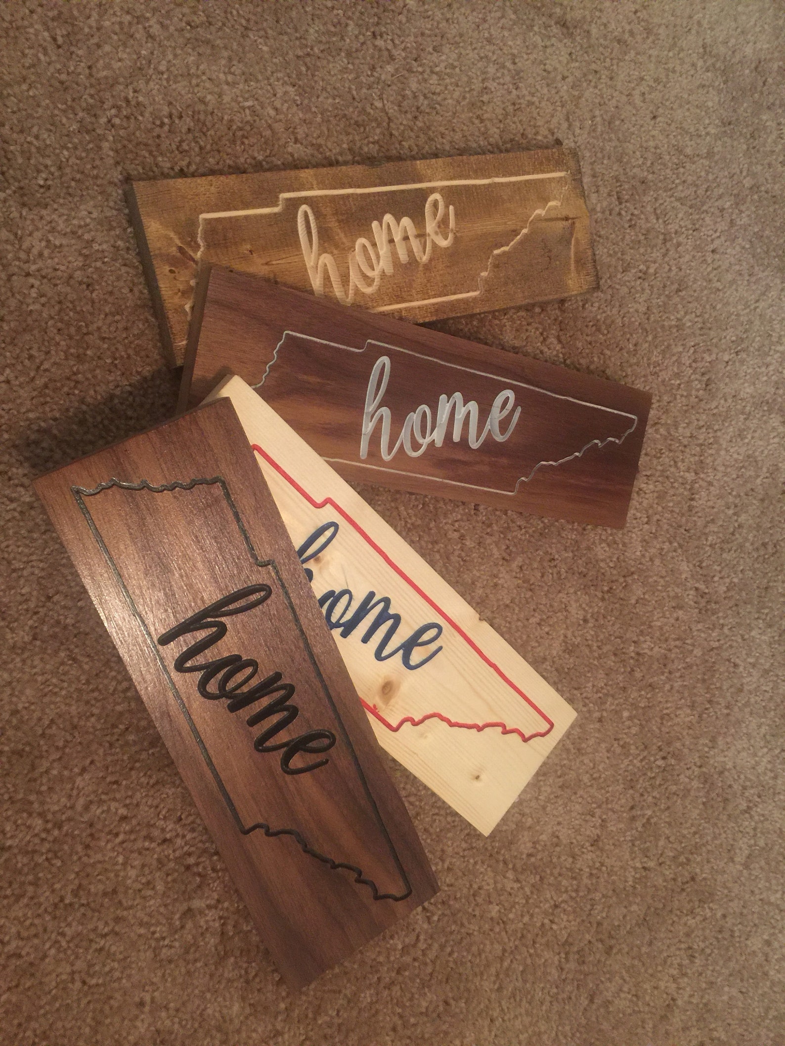 Tennessee "home" Wooden Sign - Custom Color Choices - Walnut ...