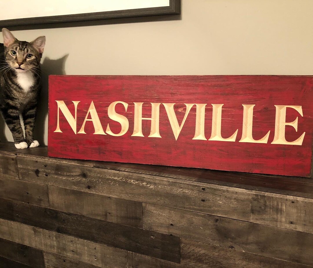 NASHVILLE Sign / Rustic Nashville Sign / Wall Decor / TN / Chalk Paint ...