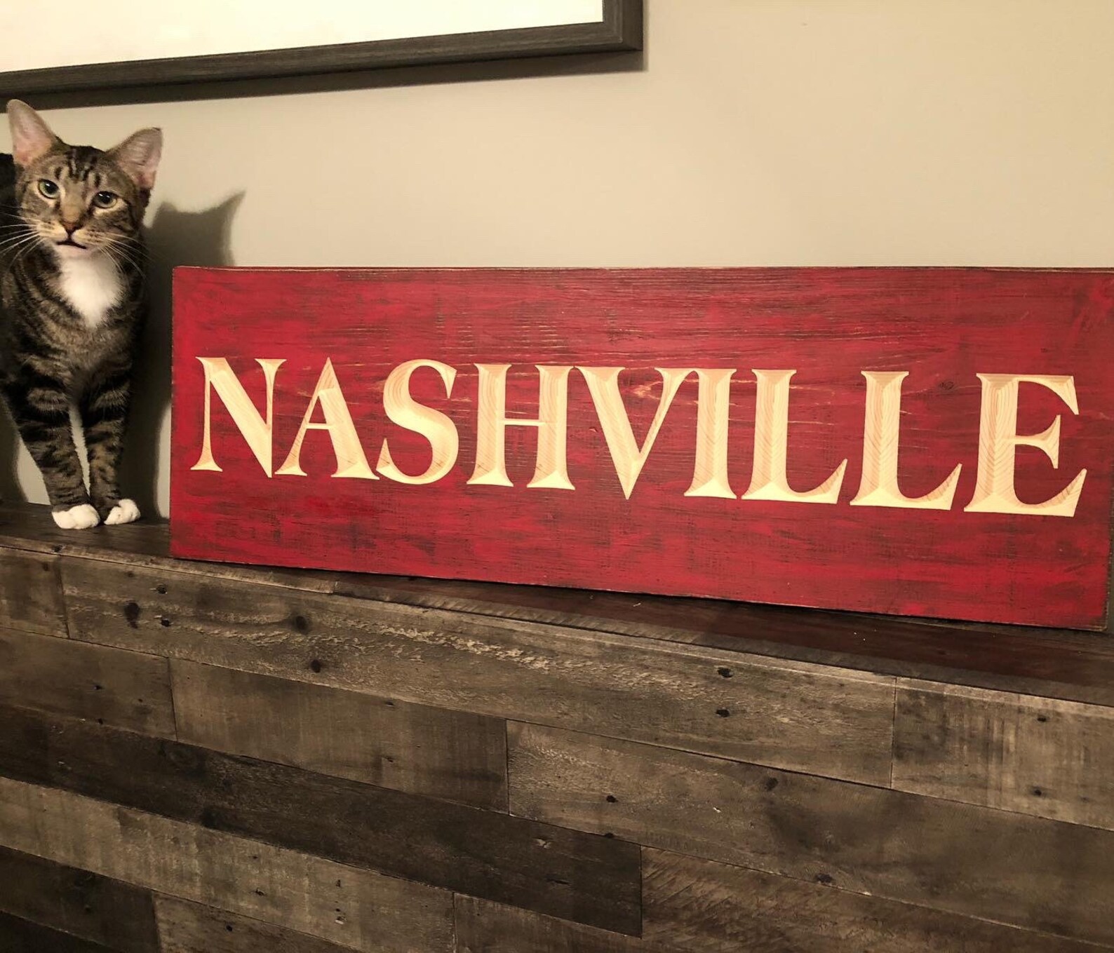 NASHVILLE Sign / Rustic Nashville Sign / Wall Decor / TN / Chalk Paint ...