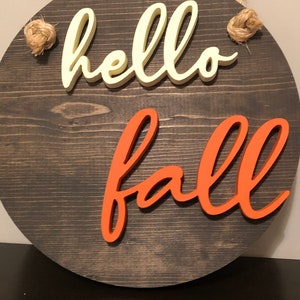 Hello Fall Hanging Sign- Fall Decor, Wall Art, Fall, Autumn, Season - Etsy