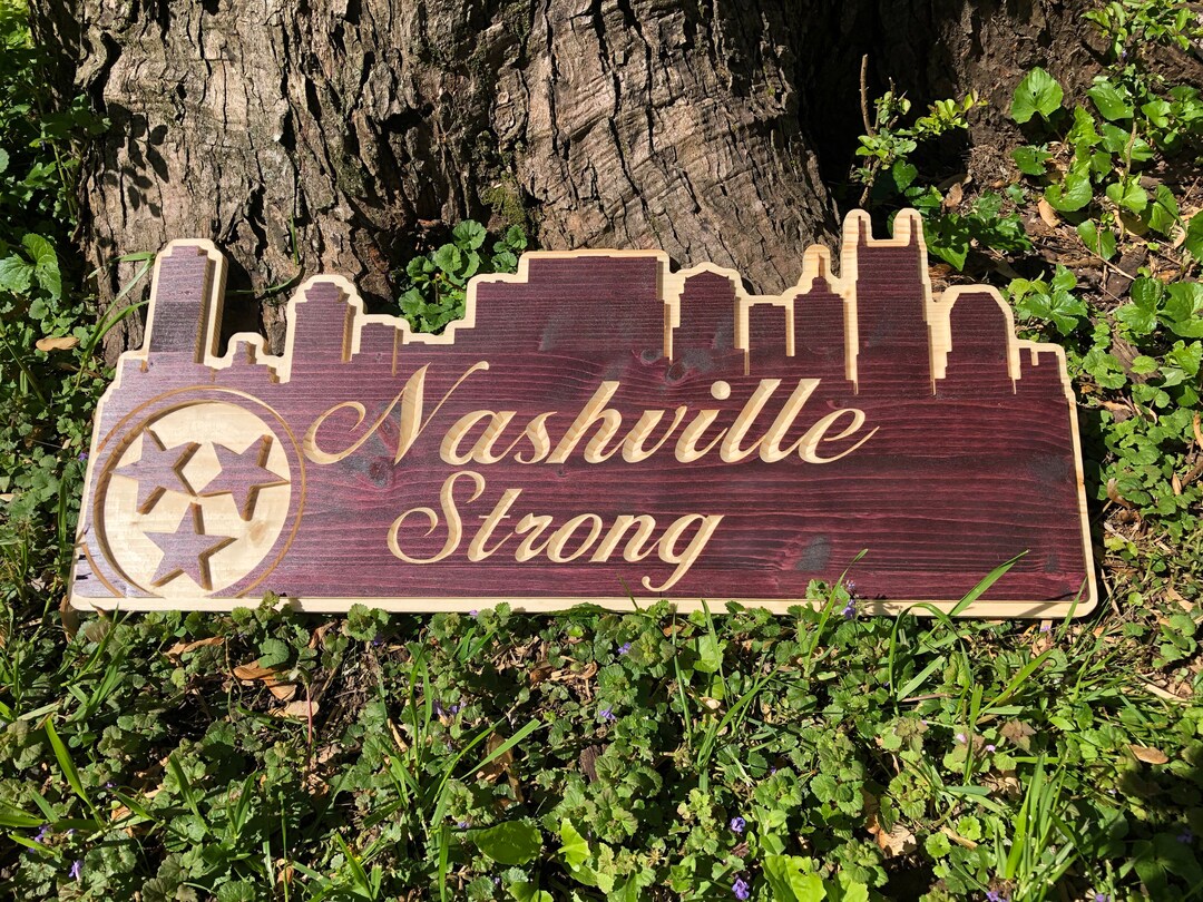 Nashville STRONG Skyline Sign - Etsy
