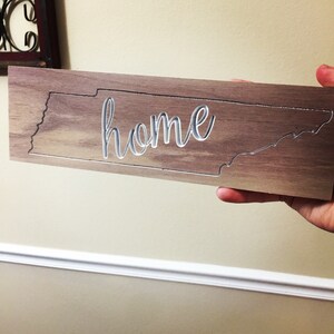 Tennessee "home" Wooden Sign - Custom Color Choices - Walnut ...