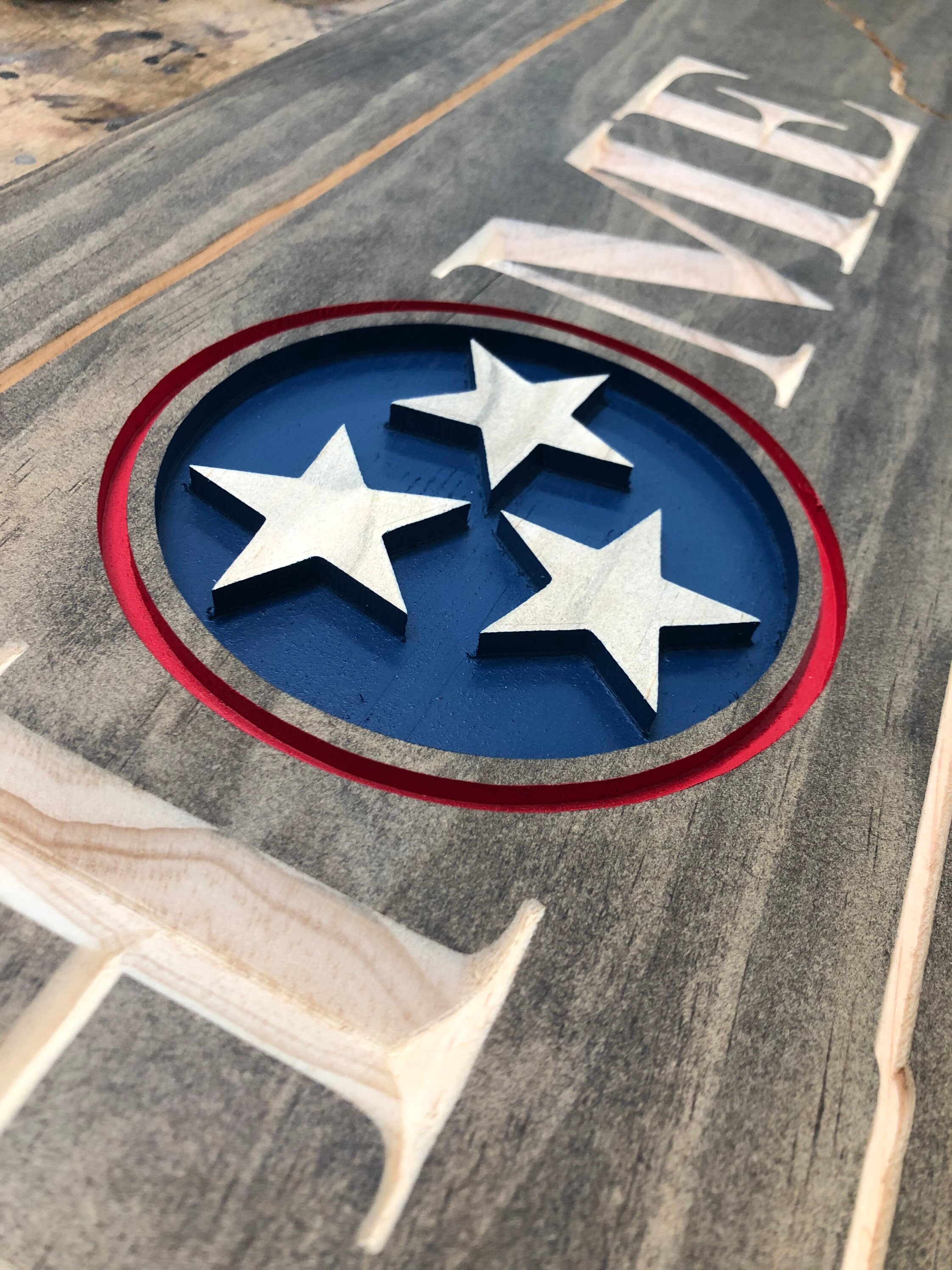 Tennessee HOME Wooden Sign With Tristar - Nashville, Music City - Etsy