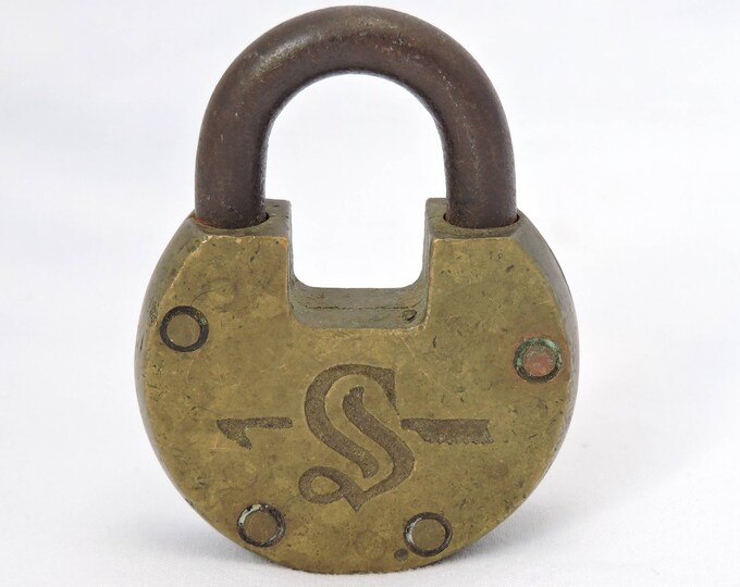Antique Slaymaker Solid Brass Padlock - Letter S With Arrow Logo ...