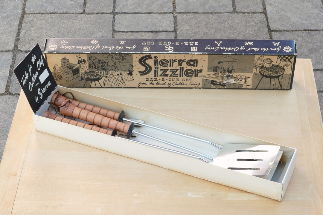 Vintage 1950s Sierra Sizzler Bar B Que Set New in Box Barbecue Tools ...