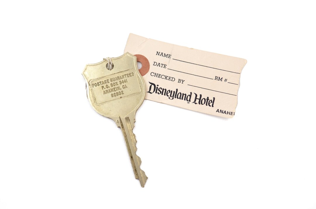 Vintage 1980 Disneyland Hotel Anaheim California Room Key With Original ...
