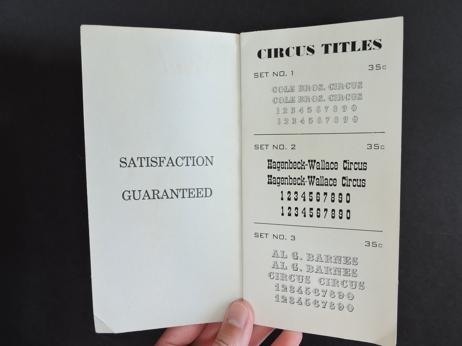 Vintage 1961 Circus Decals Catalog Order Form F-M Productions - Etsy