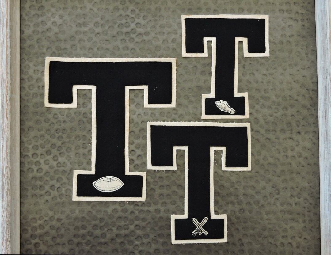 Lot of 3 Vintage 1950's Black and Cream Felt Letterman - Etsy