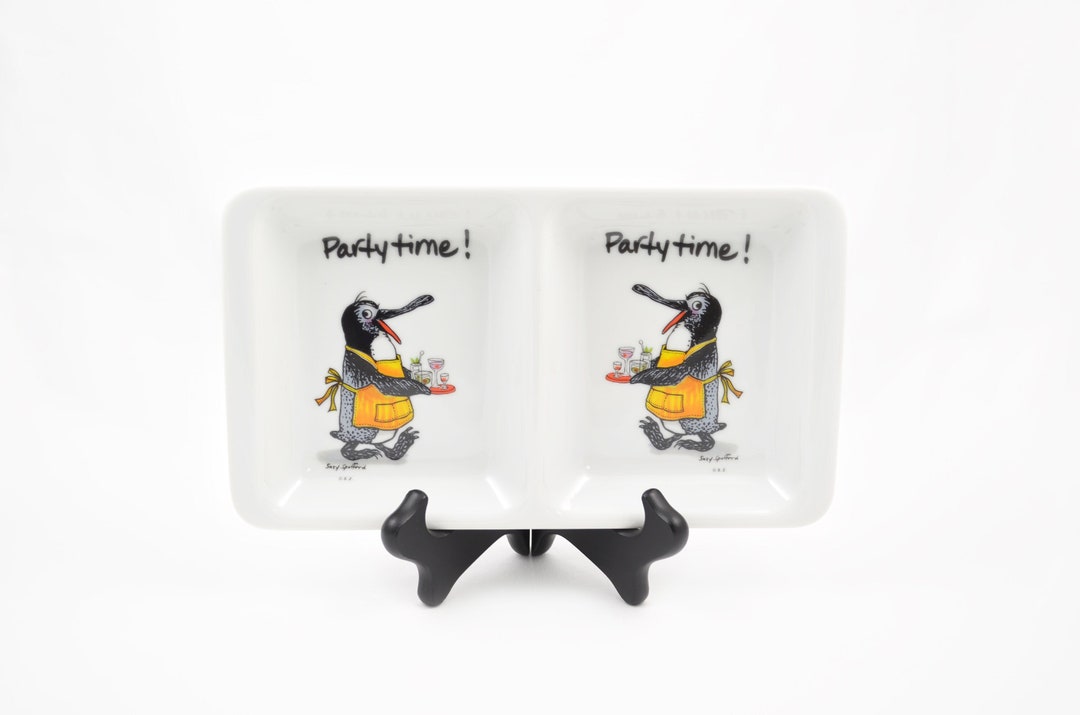 Vintage Suzy's Zoo Penguin Divided Dish - Cocktail Tray - Penguin ...
