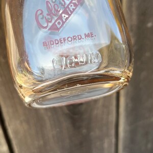 Vintage Cole Farm Dairy Half Pint Square Glass Bottle Biddleford, Maine ...