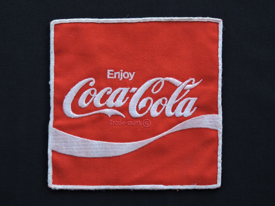Vintage 1980's Coca Cola Large 6" Square Patch - Enjoy Coca Cola Logo ...