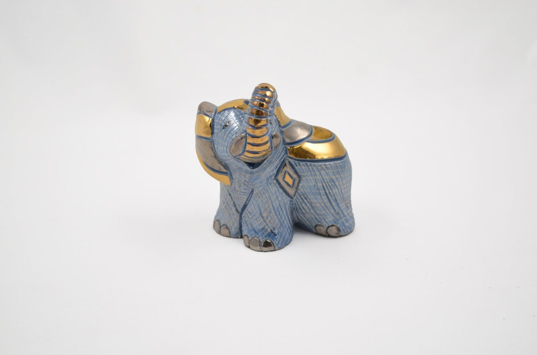 Vintage Artesania Rinconada Elephant Figurine - Trunk up - Silver ...