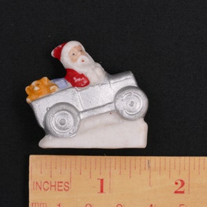 Antique German Bisque Santa Claus Miniture Figurine Santa Driving Car ...