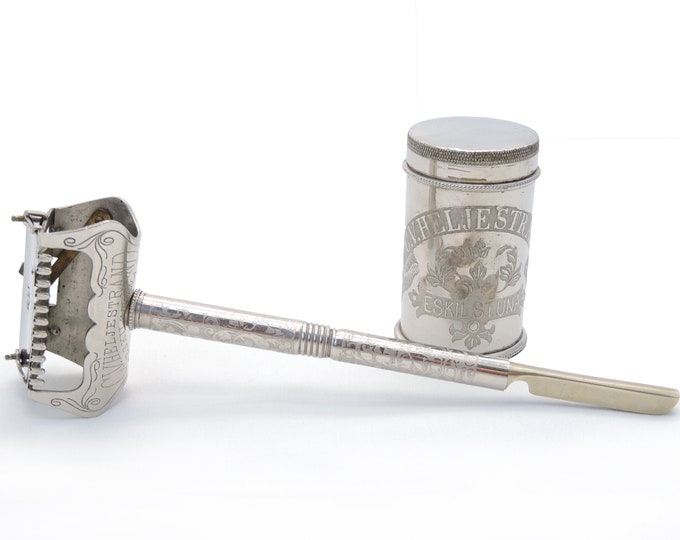 Antique C.1890's C.V. Heljestrand Safety Razor - Ornate Travel Razor W ...