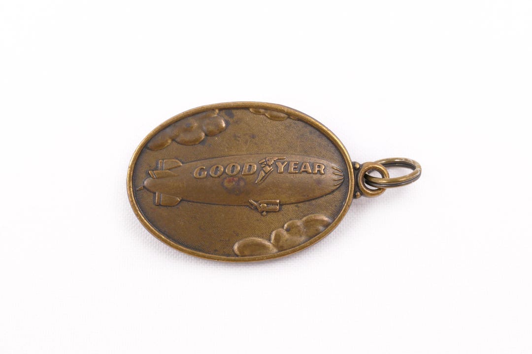 Vintage Goodyear Blimp Brass Key Return Tag - Goodyear Keychain Tag - Etsy