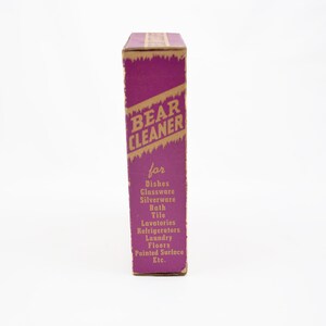 Vintage Bear Cleaner Empty Box 1940s Kitchen Household Cleaner Purple ...