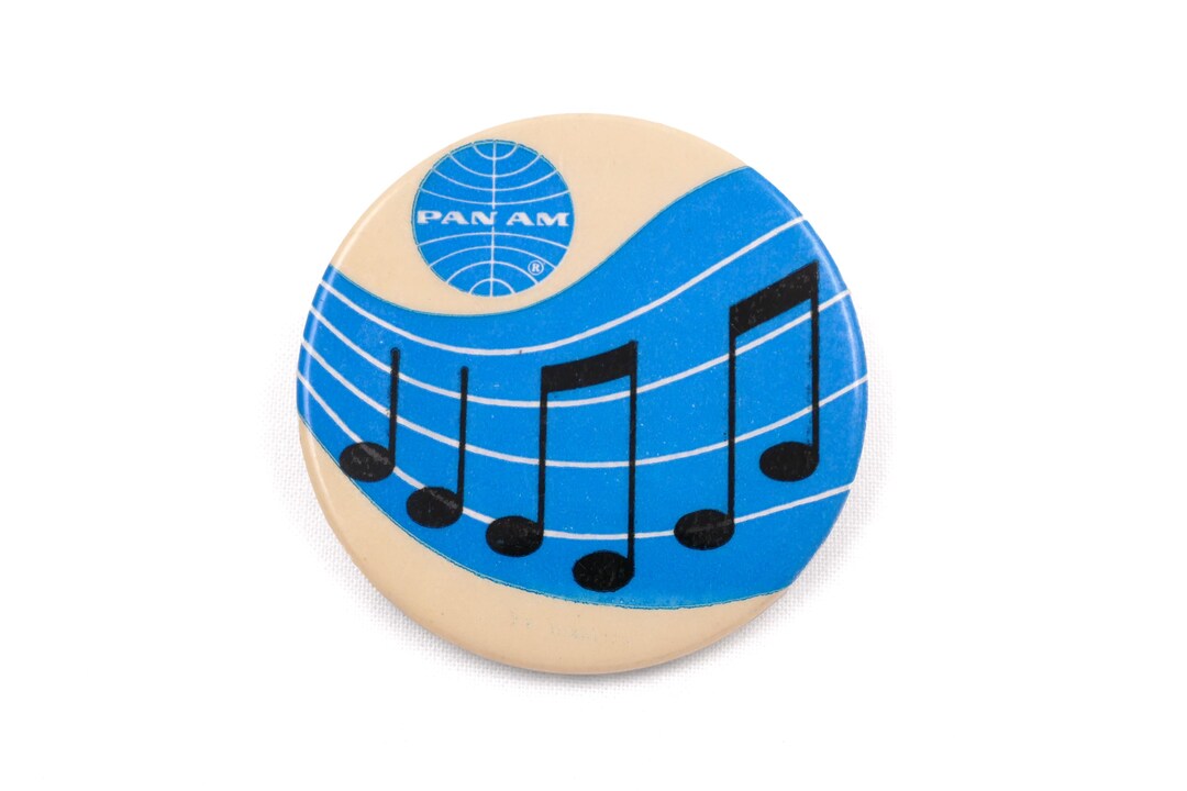 Vintage Pan Am Music Notes Clip Button - Pan American Airlines - Etsy