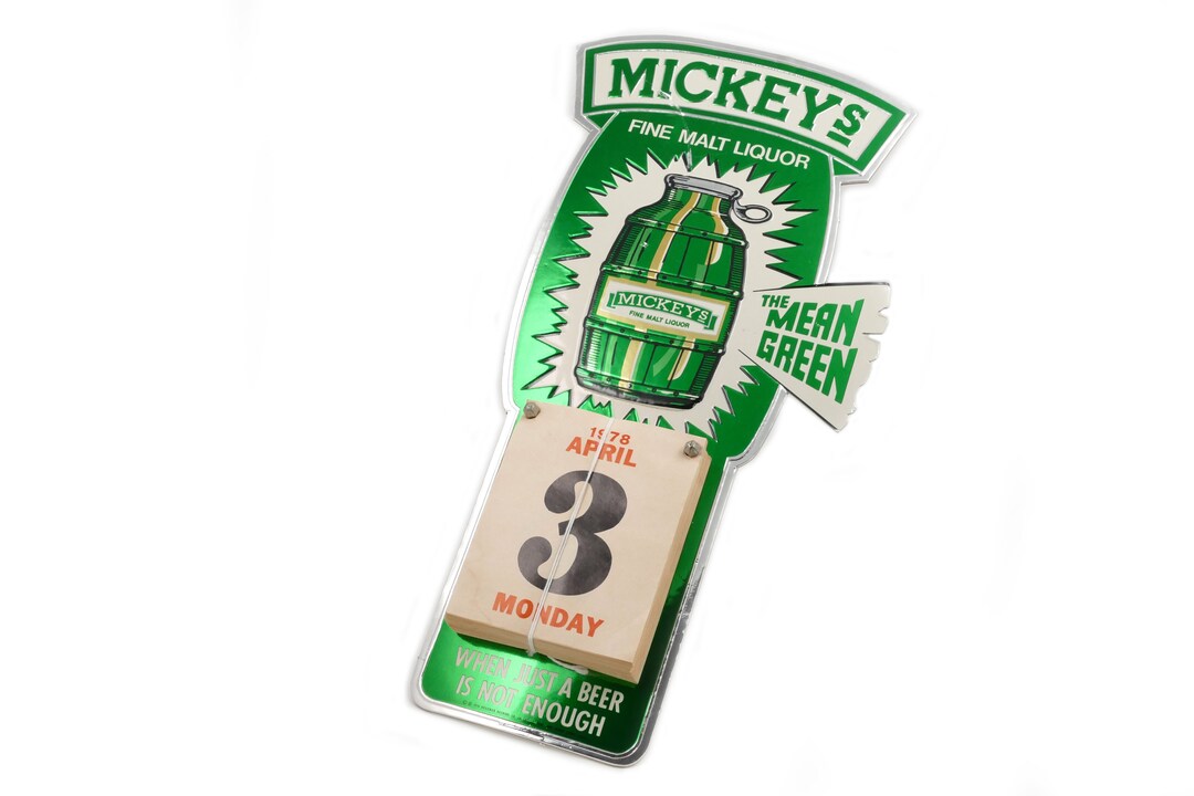Vintage 1978 Mickey's the Mean Green Fine Malt Liquor Calendar New Old ...