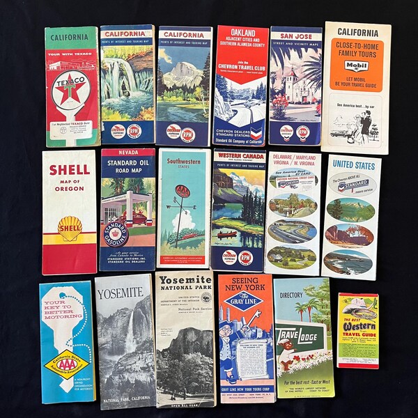 Vintage Road Maps - Etsy